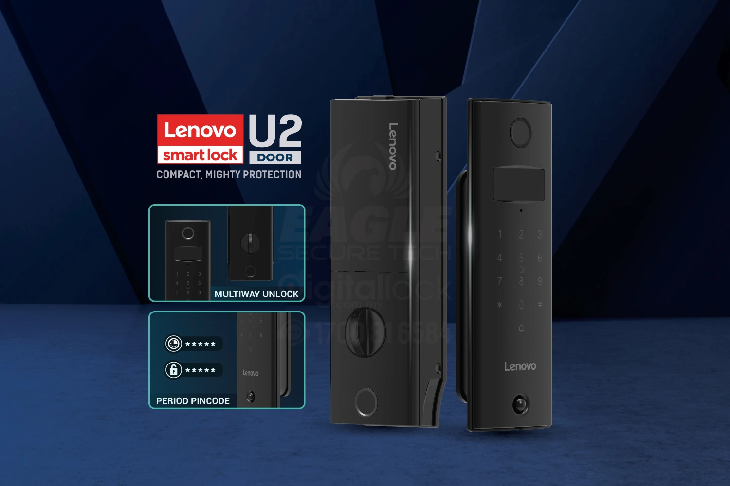 Lenovo U2 Fingerprint door AI rim lock at $399 for HDB fire rated main ...